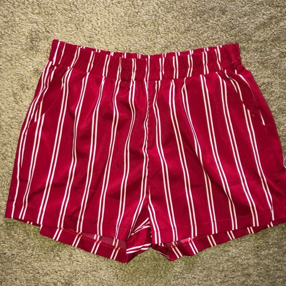 Shorts | Red Pinstripe Shorts | Poshmark